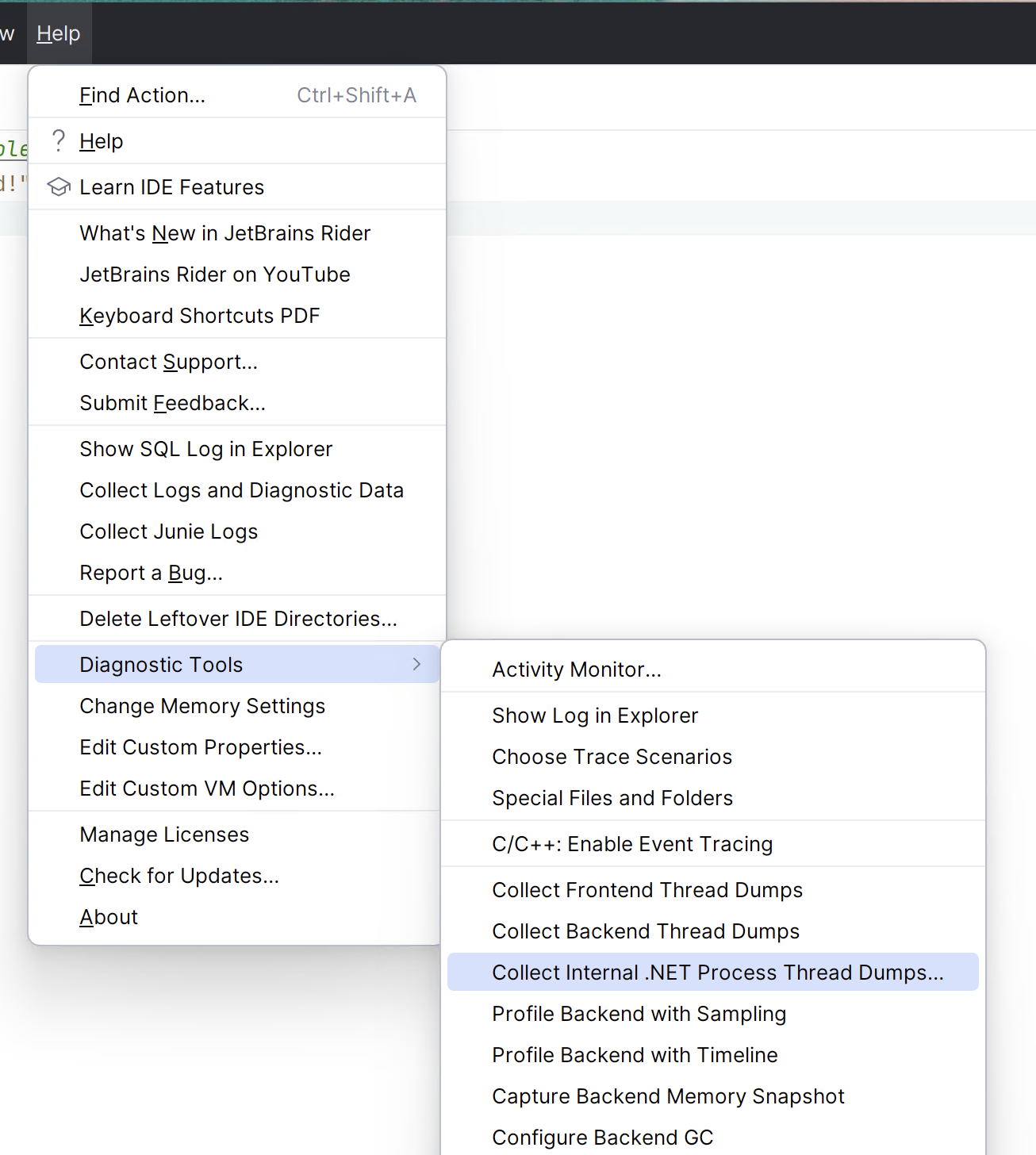 Rider backend process unexpected crashes or stuck on “background tasks ...