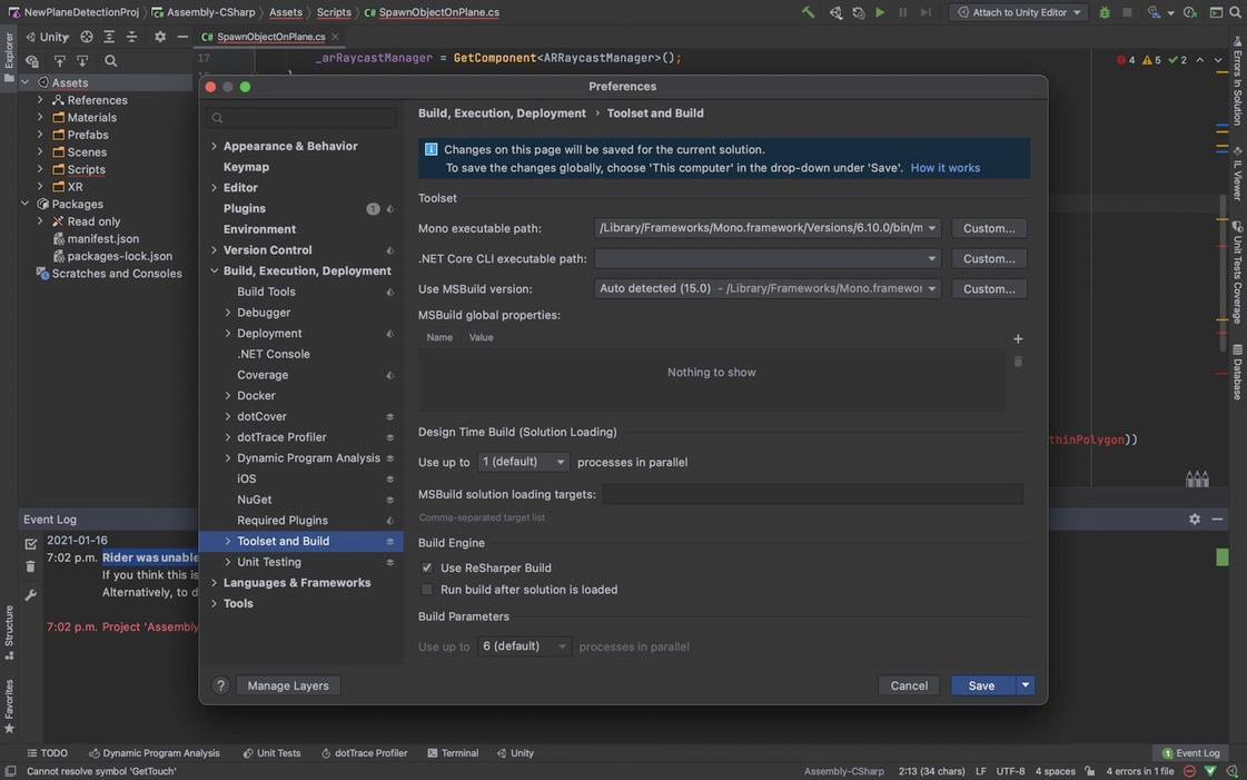Rider Was Unable To Detect Msbuild Rider Support Jetbrains